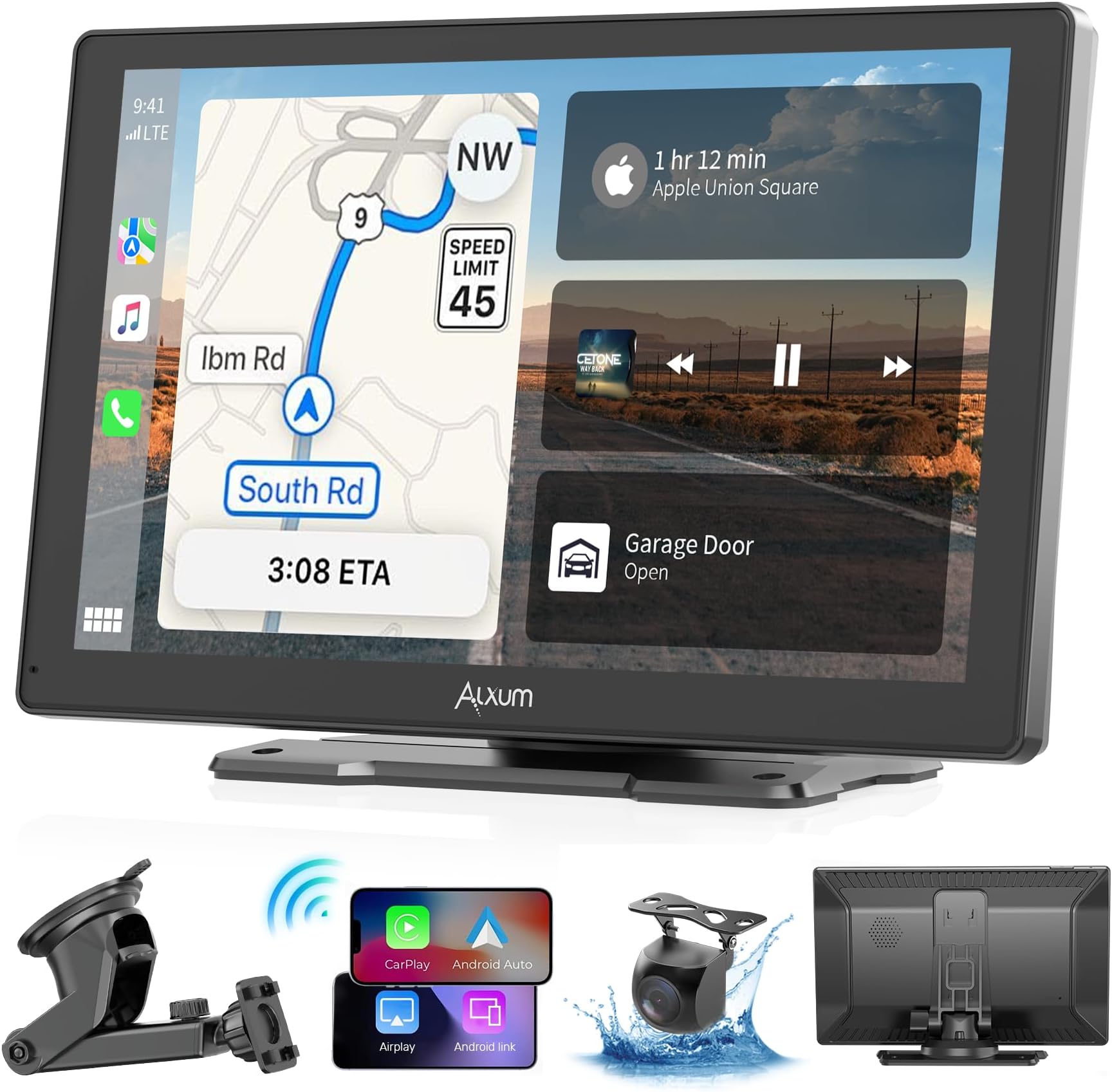 Krunia 9,26" Drahtloses Tragbares CarPlay Display für Apple CarPlay ...