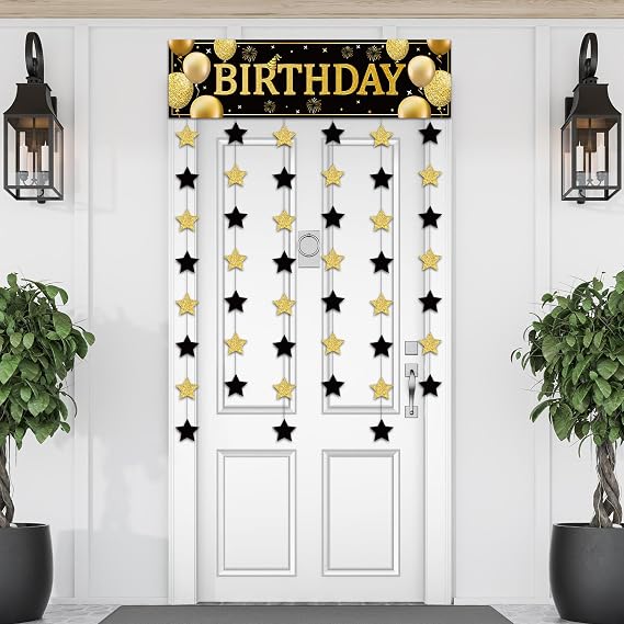 Amazon.com: Blosssound Happy Birthday Door Decorations Golden Door ...