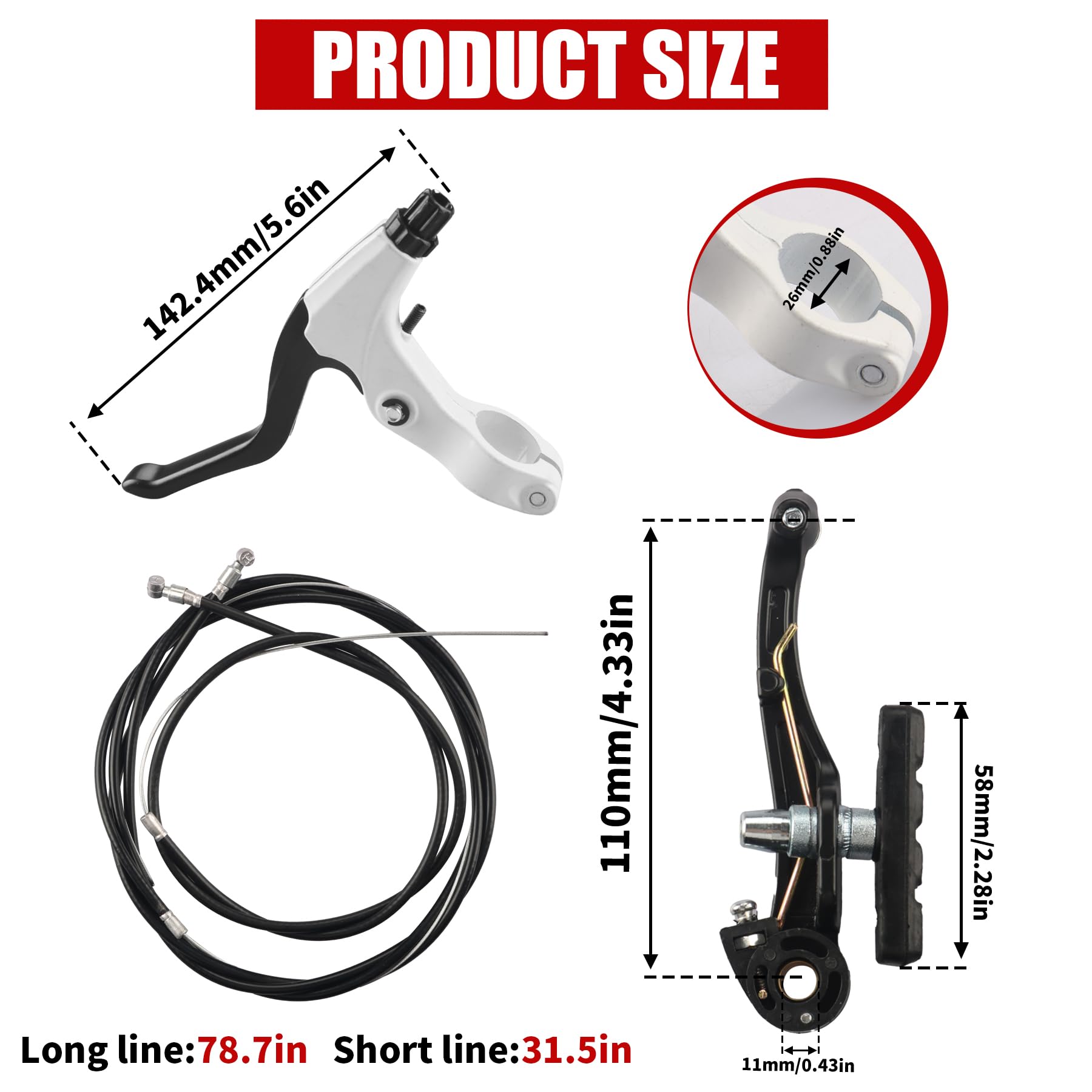 Snapklik.com : RAHQHD Complete Bike Brakes SetInner And Outer Callipers ...