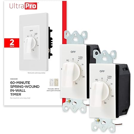 UltraPro 60-Minute Countdown in-Wall Timer 2 Pack, Mechanical Switch ...