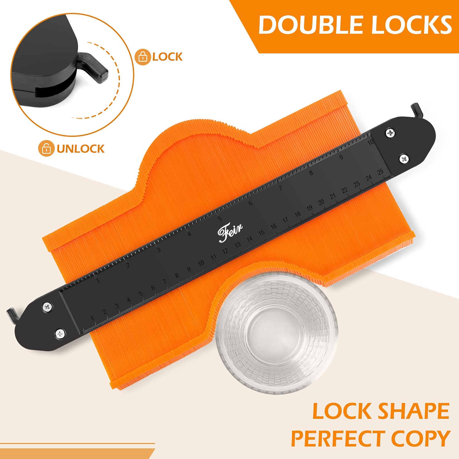 Contour Gauge Duplicator with Lock, Widen Shape Duplication Gauge Tool ...