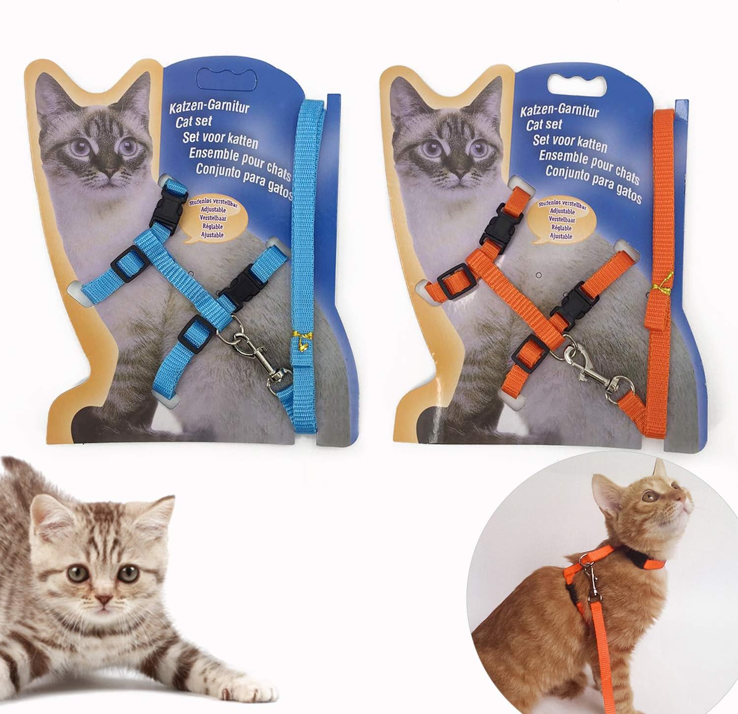 Gizhome Cat Harness and Leash Adjustable Halter Harness Nylon Strap ...