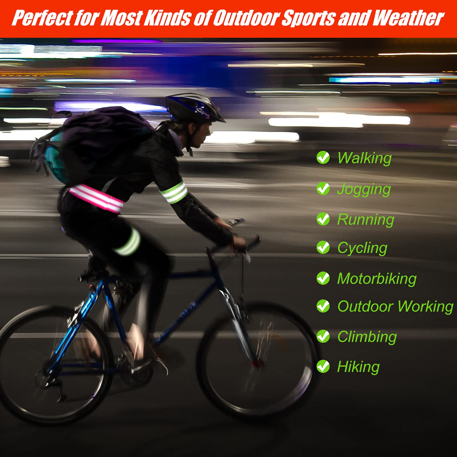 Snapklik.com : Gejoy 16 Pieces Reflective Bands Reflector Bands For ...