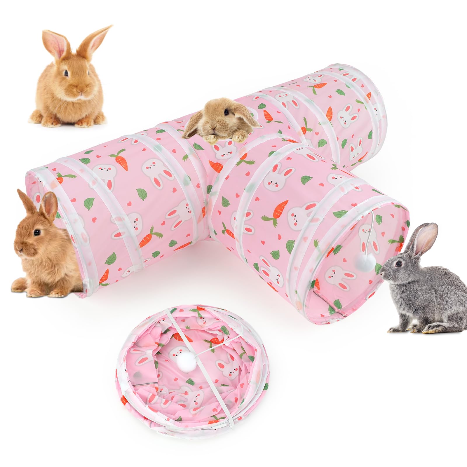 Snapklik.com : BWOGUE Bunny Tunnels & Tubes Collapsible 3 Way Bunny ...