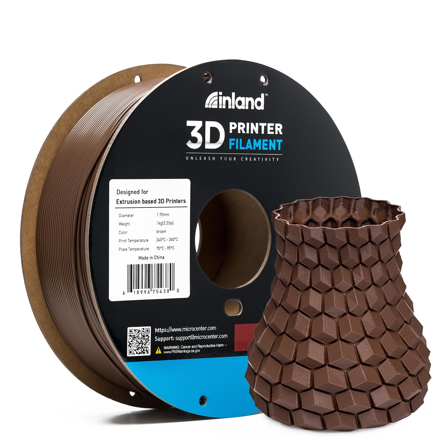 Snapklik.com : INLAND Micro Center ASA 3D Printer Filament 1.75mm, Heat ...