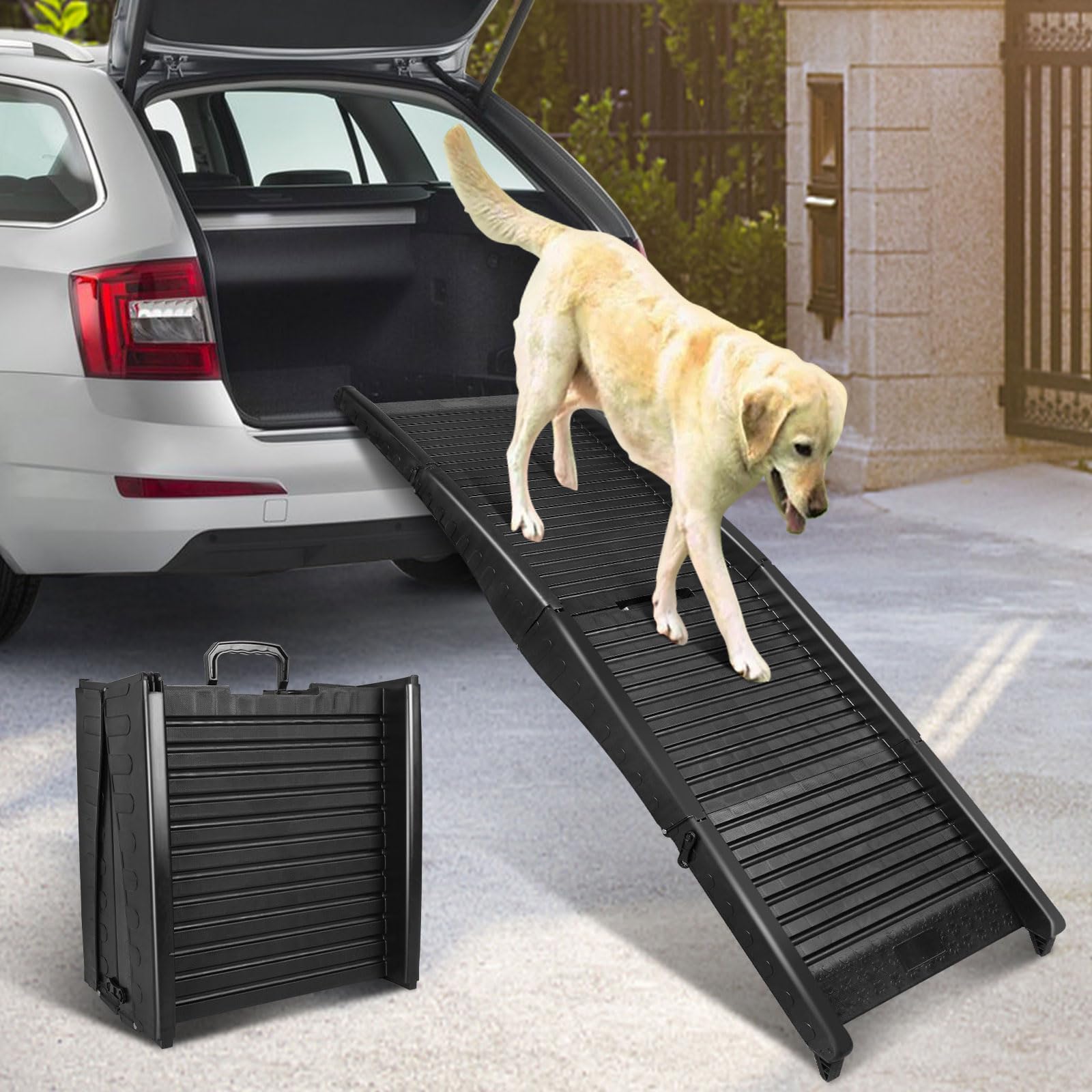 Amazon.com : 2-in-1 Dog Stairs/Dog Ramp with 3 Steps, Pet Stairs for ...