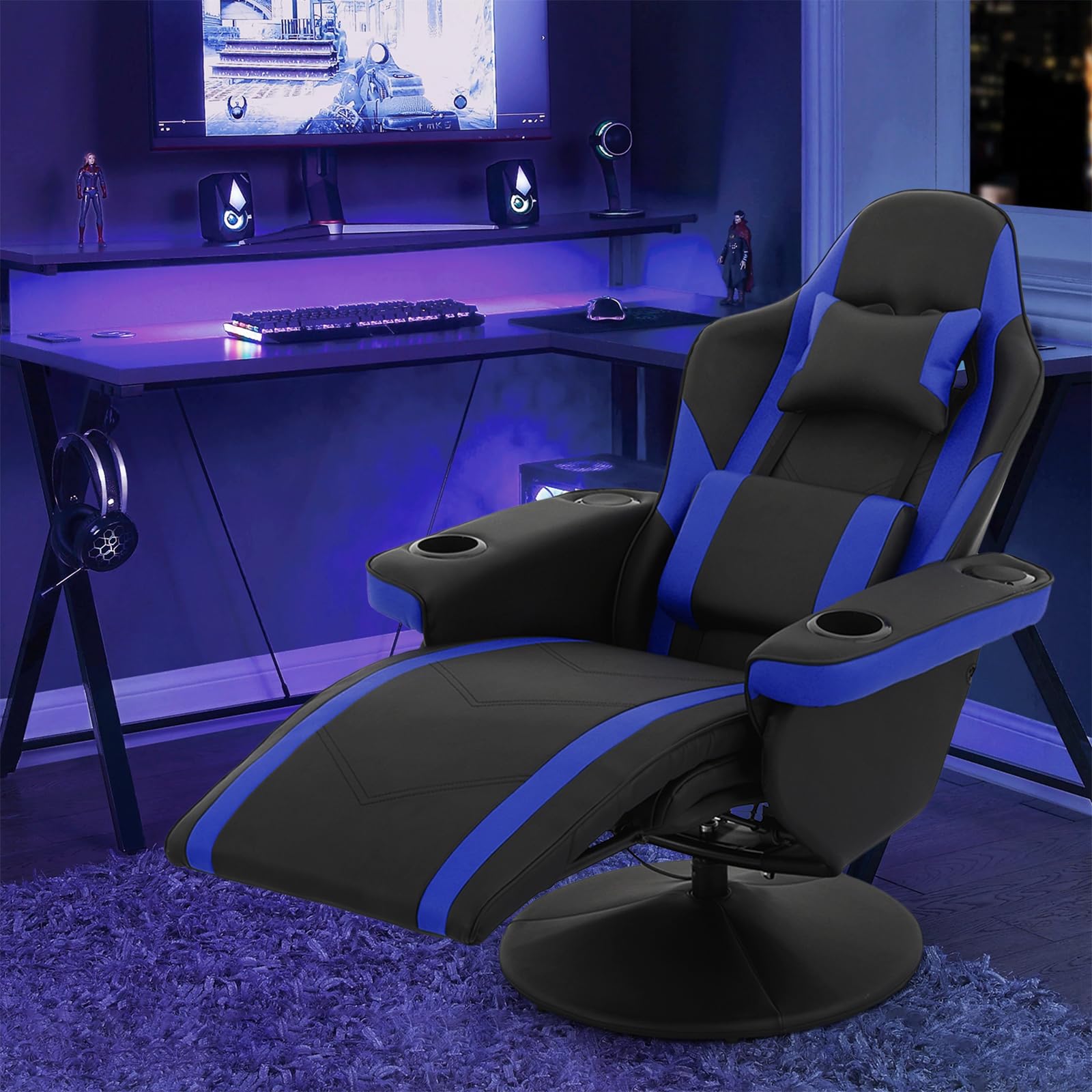 Amazon.com: BRIGHTORIA Gaming Recliner Massage Gaming Chair with Dual ...