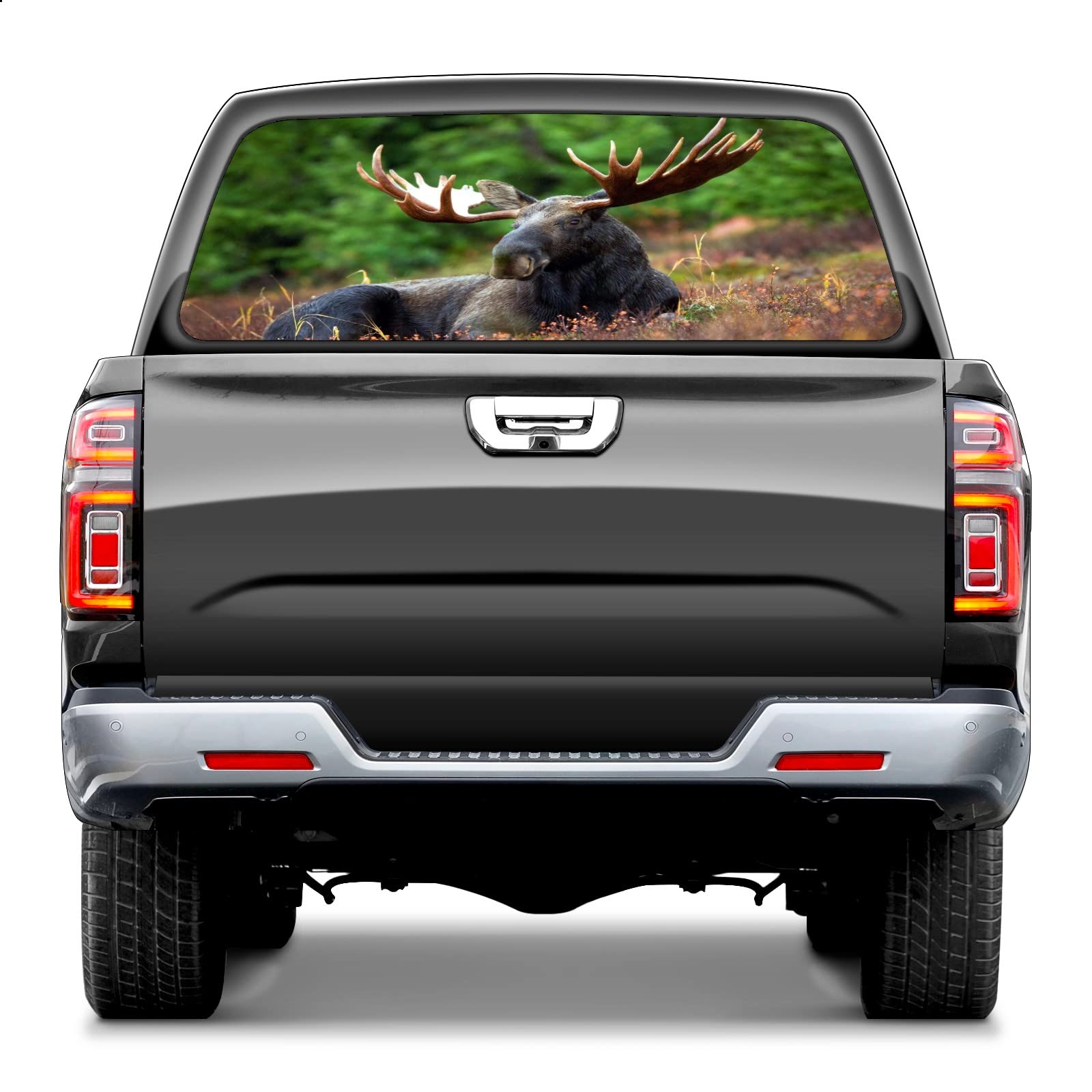Pickup Truck Rear Window Decals Oil Painting Wolf Hipster Rear Window