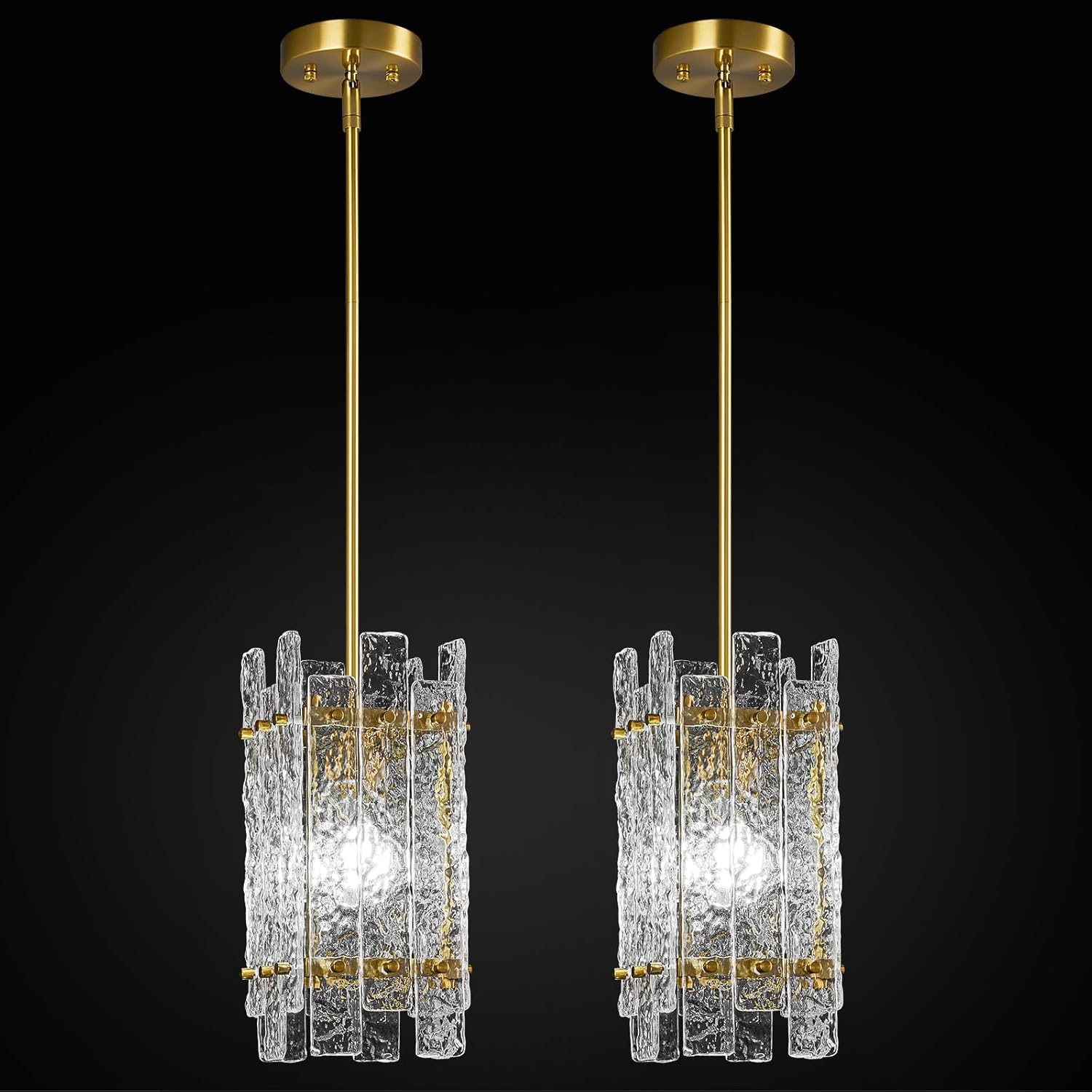 LIANGMH Modern Crystal Pendant Lighting Gold Mini Pendant Lights ...
