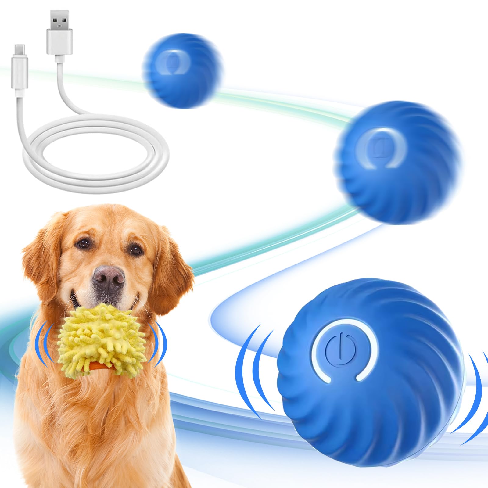 Amazon.com: TJYAEKLTD Interactive Dog Toys Ball, Automatic Moving ...