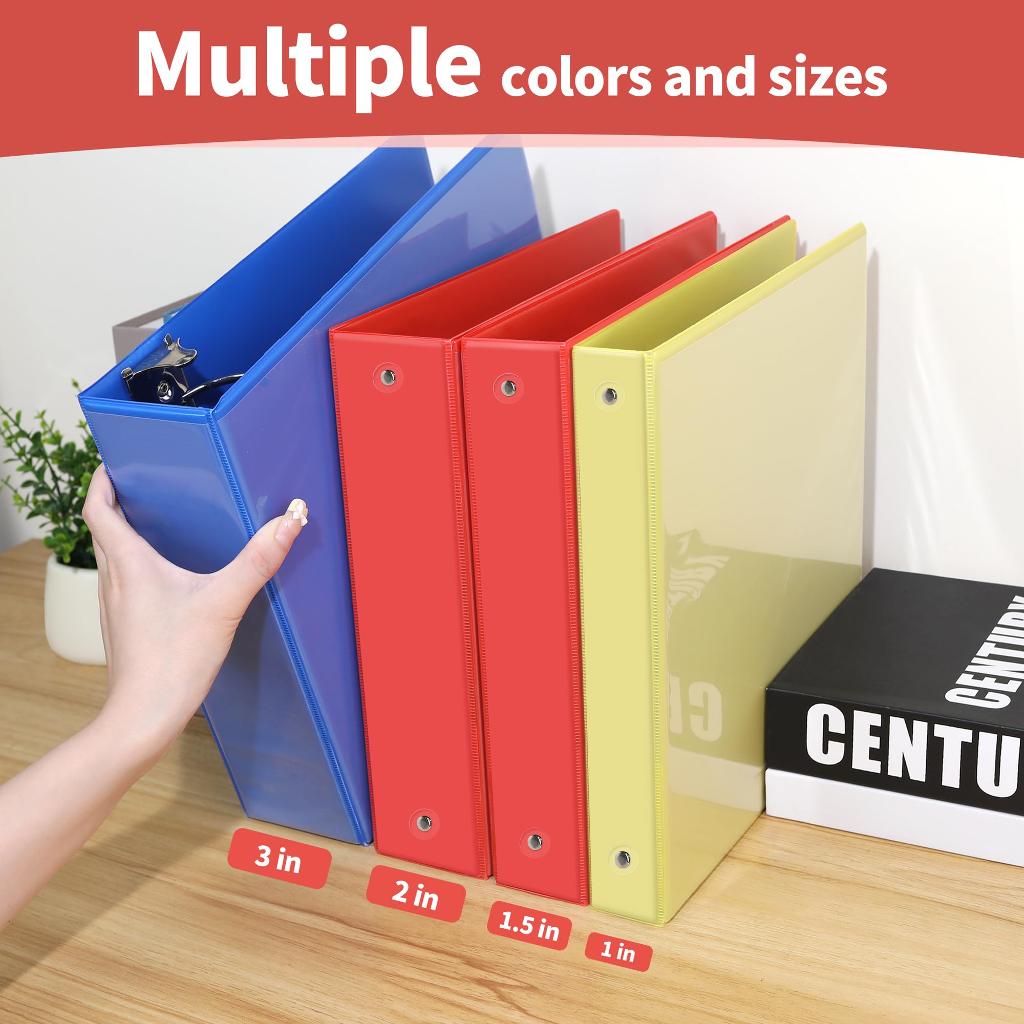 Snapklik.com : SUNEE 3 Ring Binder 1 Inch 1 Pack, Clear View Binder ...