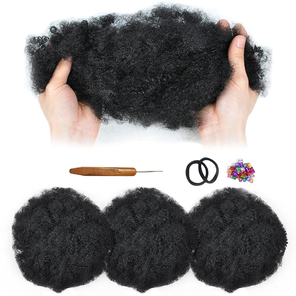 Buy 3 Bundles 8 INCH Afro Bulk 100% Human Hair for Dreadlocks and Twist ...