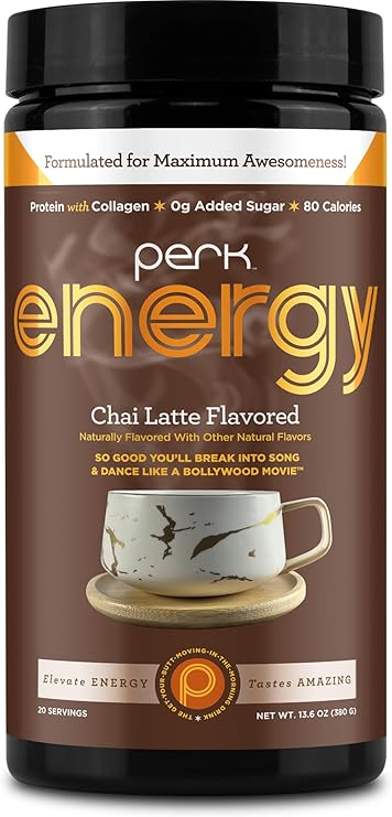 Amazon.com: Perk Energy Original Chai Latte Flavored Drink Powder (20 ...