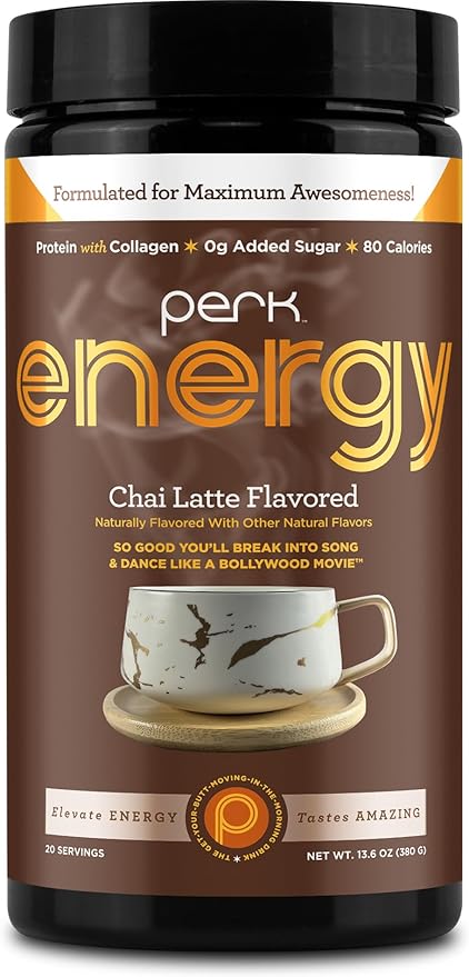 Amazon.com: Perk Energy Original Chai Latte Flavored Drink Powder (20 ...