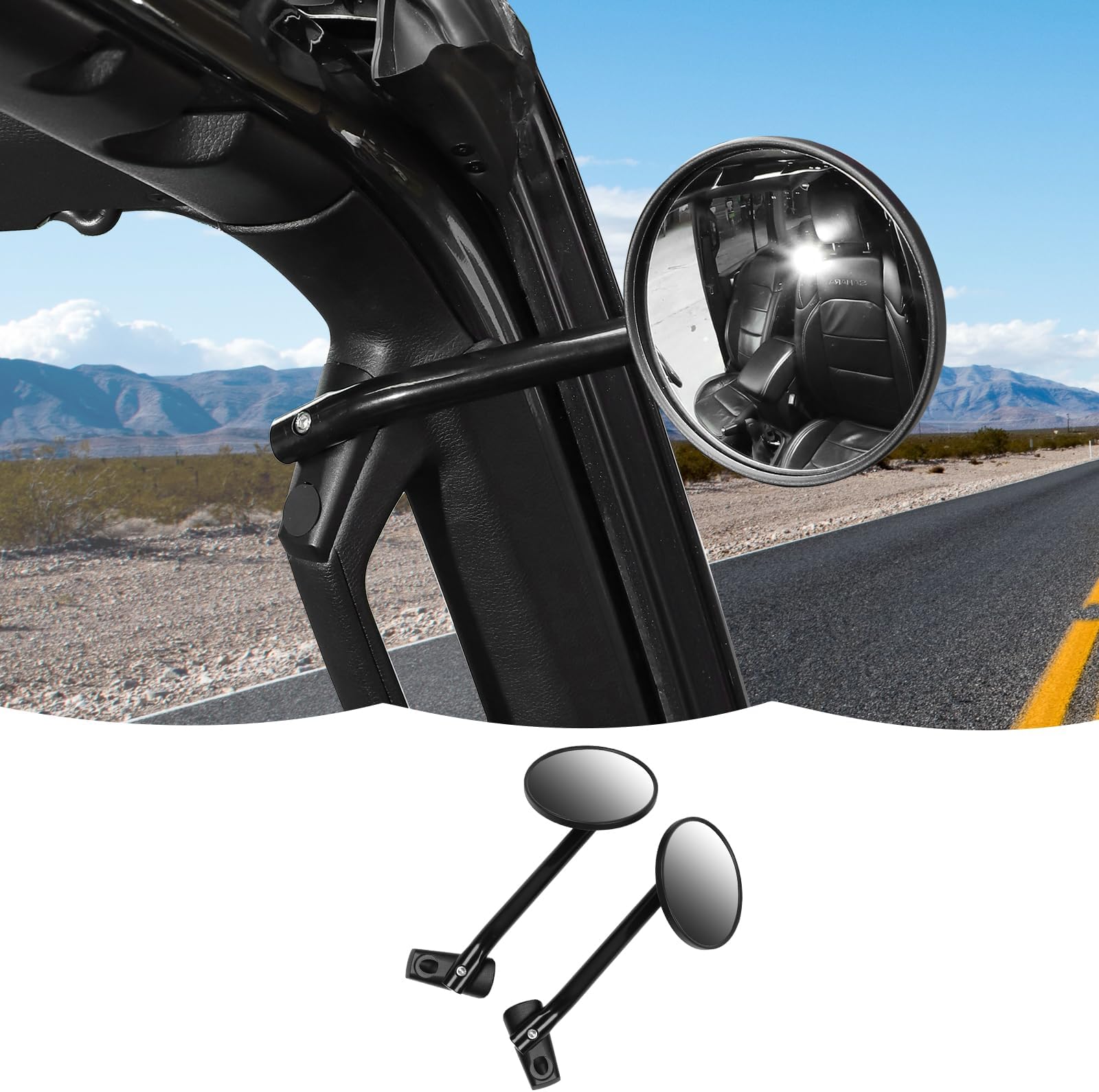 Amazon.com: A-Pillar Mirrors Door Off Wide Vision Mirrors Anti-shake ...