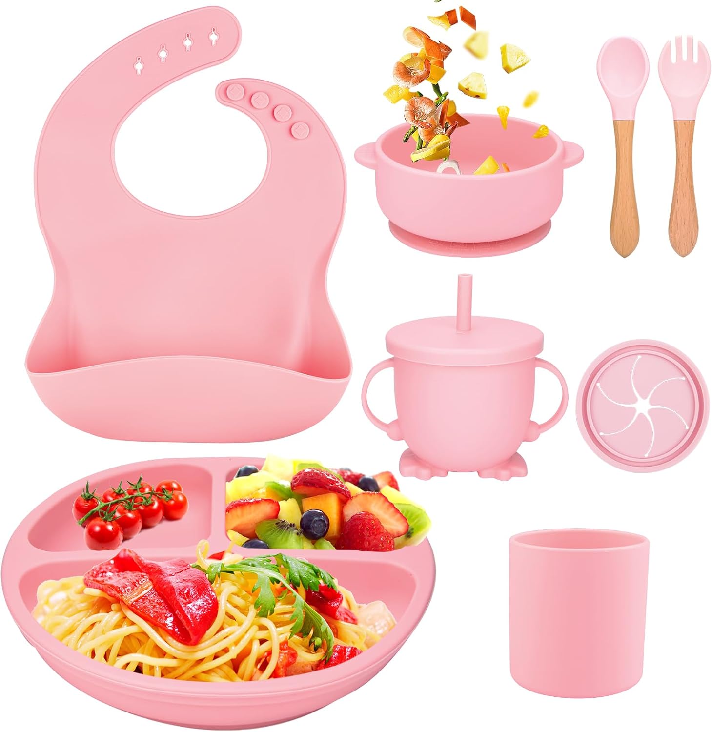 Kindergeschirr Baby Teller, shirylzee 7 Stück Set Kinderteller mit ...