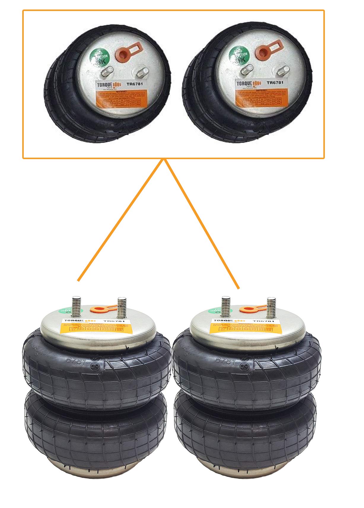 TORQUE Air Spring Bag Suspension Kit for 1967-2002 Chevy, GMC, Ford ...