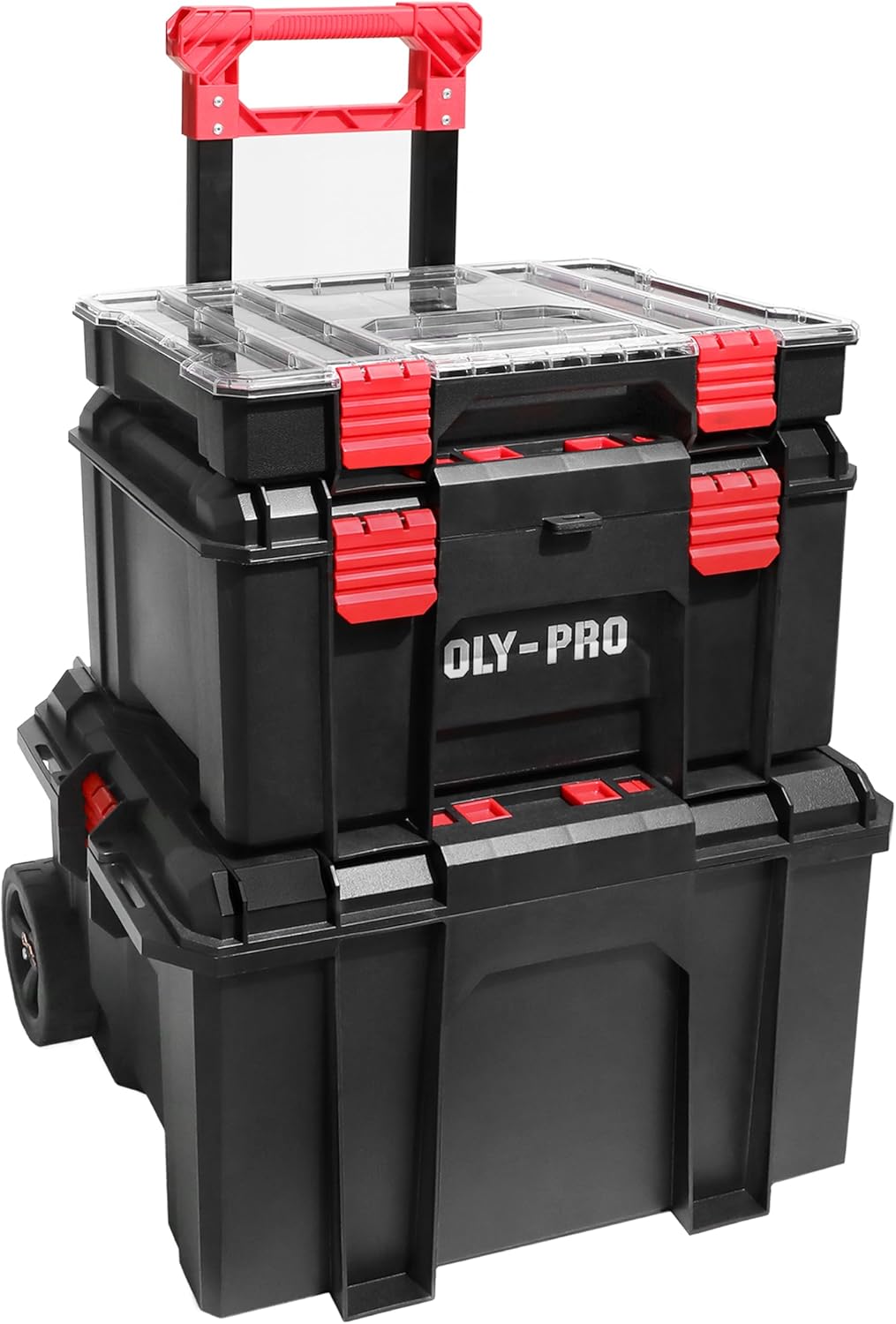 OLY-PRO Heavy Duty Modular Tool Box Storage System – 3 Stackable Units ...