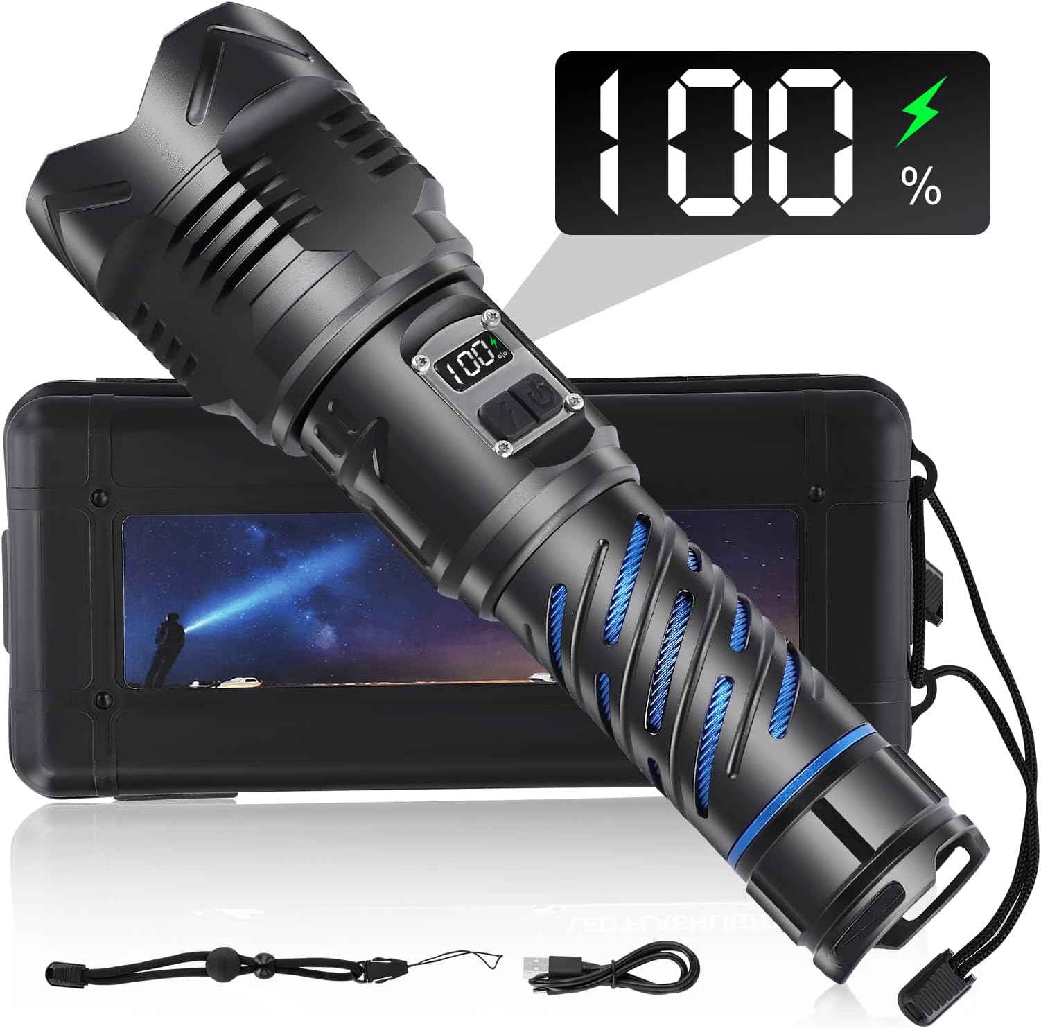 TOPEV Rechargeable Torches LED Super Bright,100000 Lumens Flashlight ...