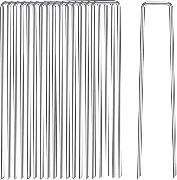 Amazon.com : 6 Inches Garden Stakes Metal Landscape Staples 16 Packs 11 ...