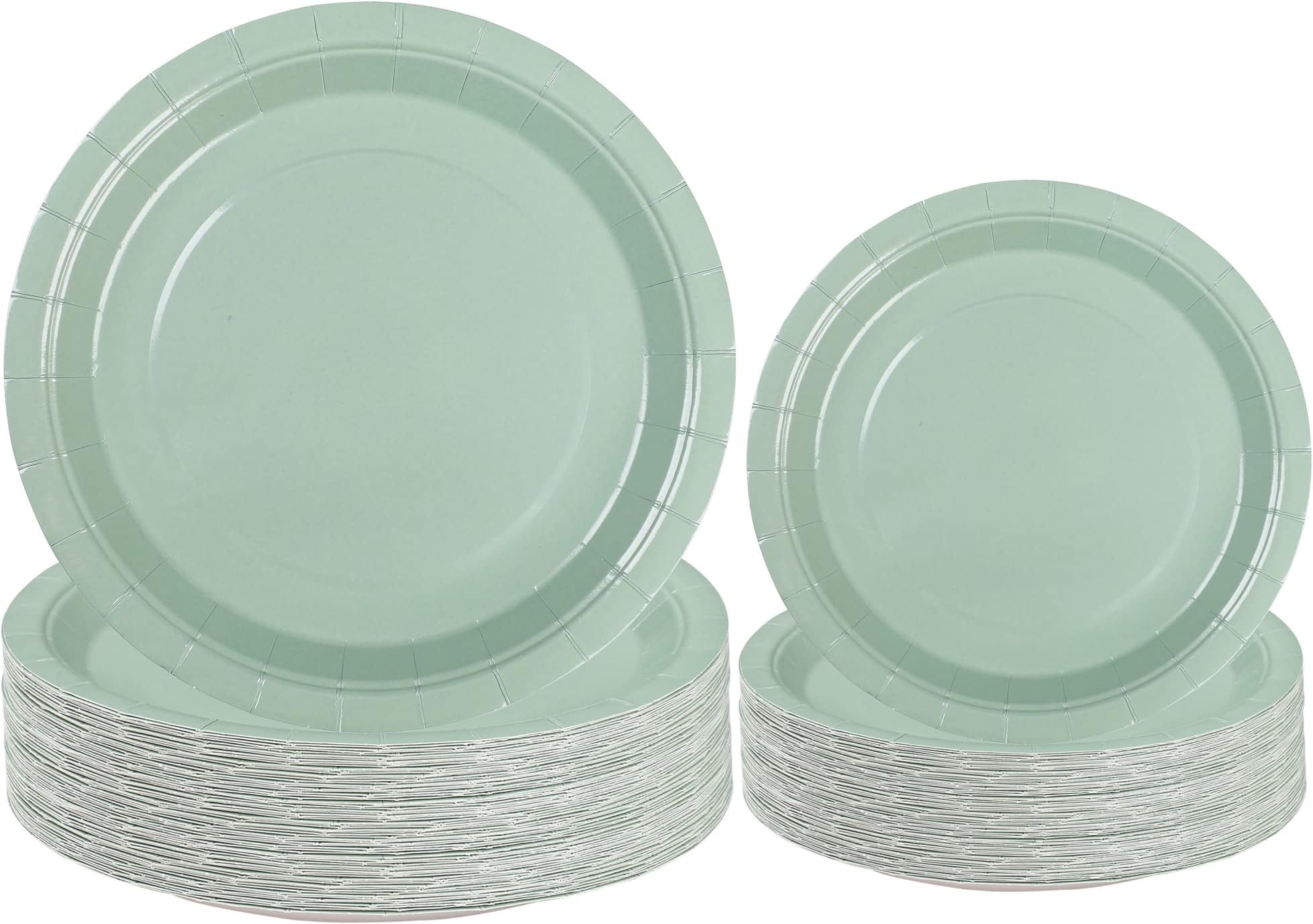 Amazon.com: Dandat 36 Pcs Sage Green Plastic Plates 9 Inch Disposable ...