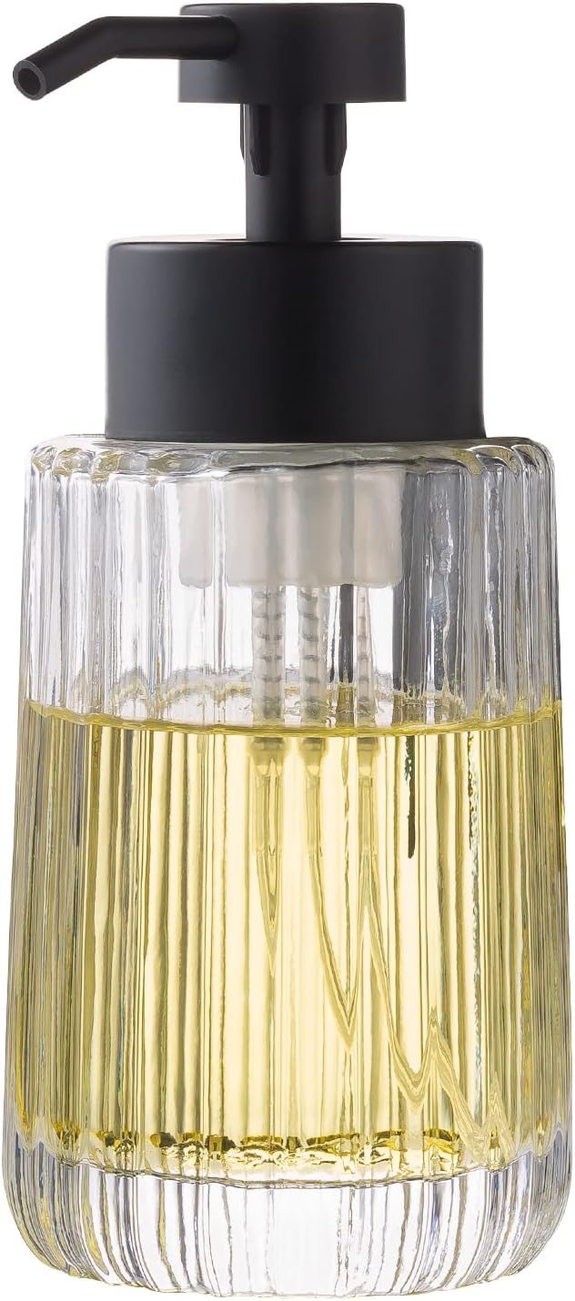 Amazon.com: Easy Tang Glass Foaming Soap Dispenser with Black Pump, 12 ...
