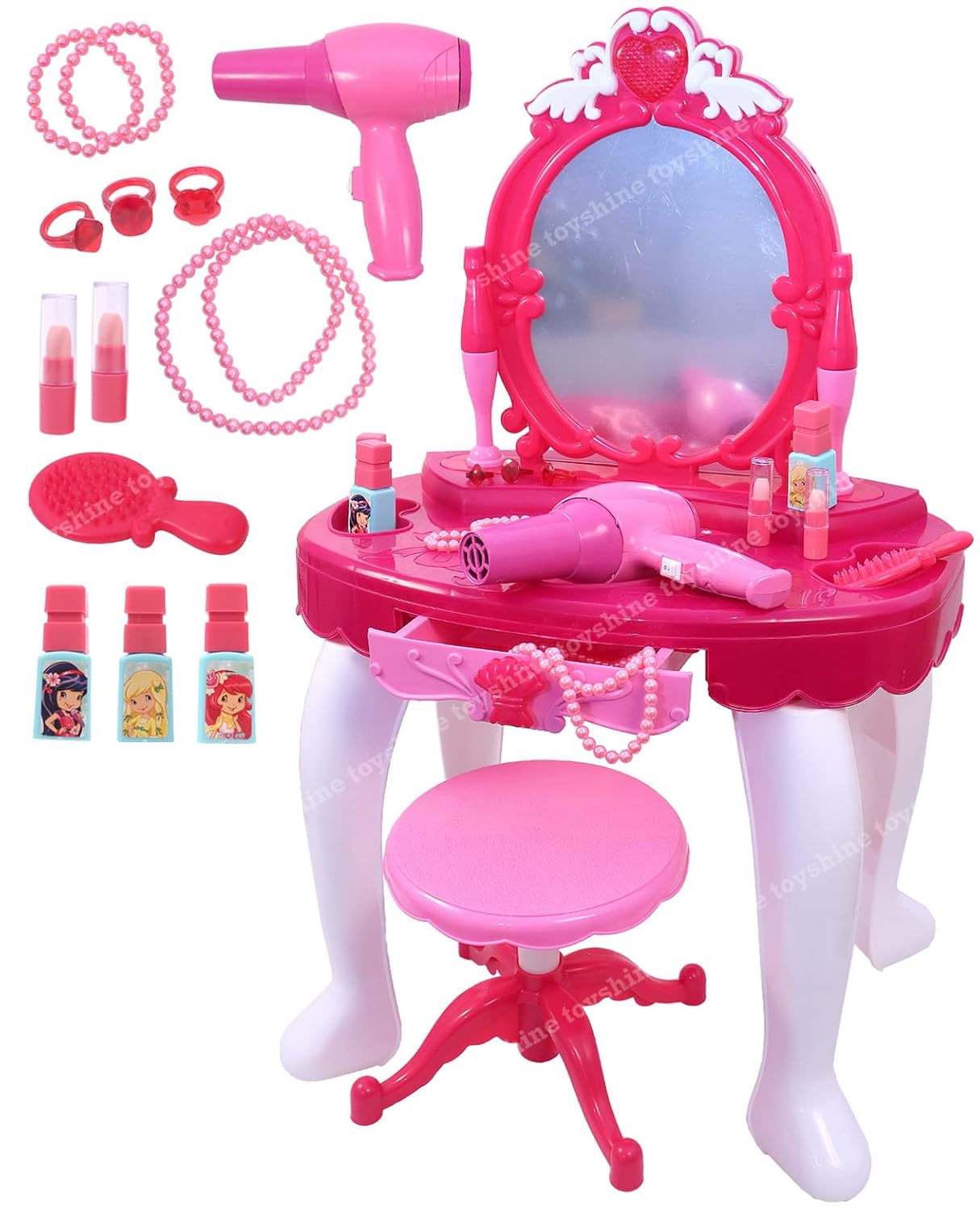 Toyshine Princess Make Up Vanity Table for Little Girls with Sound and ...