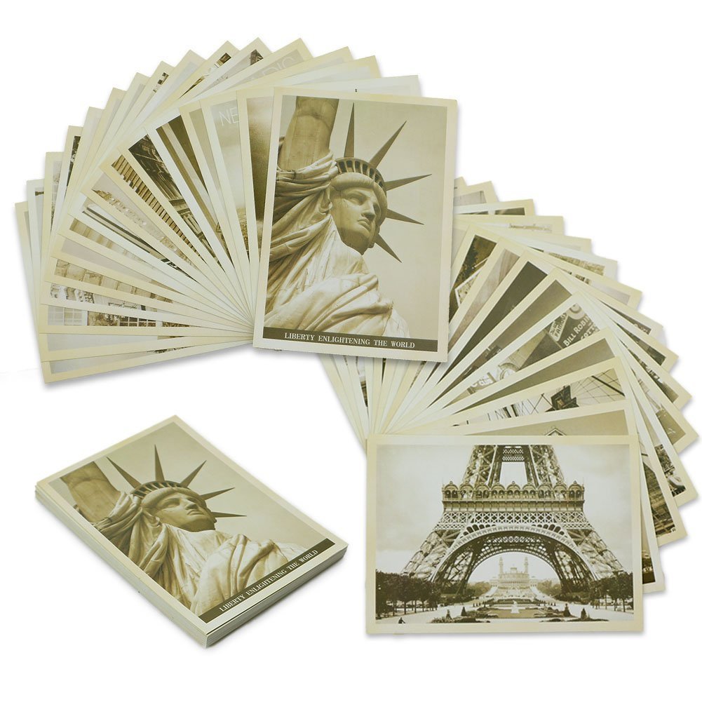 Amazon.com: 32pcs Retro Old Travel Postcards Vintage Landscape Photo ...