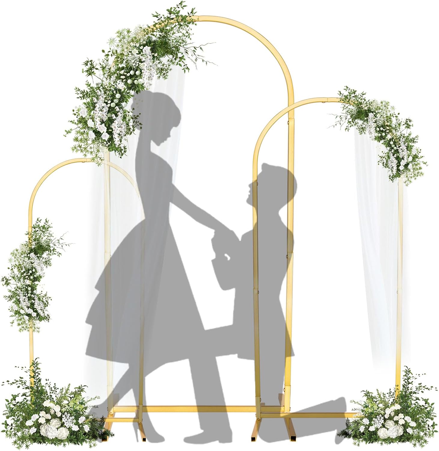 Amazon.com: Metal Arch Backdrop Stand 6FT, 5FT, 4FT, Set of 3 Wedding ...