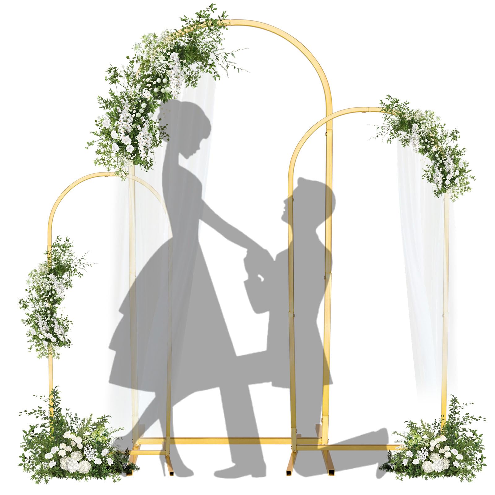 Amazon.com : Metal Arch Backdrop Stand 6FT, 5FT, 4FT, Set of 3 Wedding ...