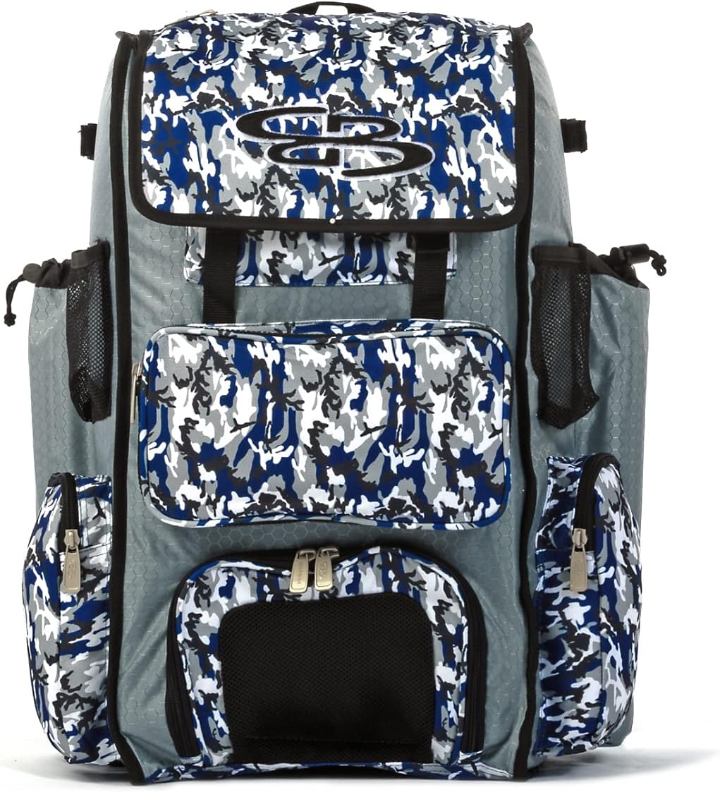 Amazon.com : Boombah Superpack Bat Bag Woodland Camo Gray/Royal Blue ...