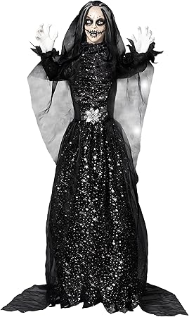 Amazon.com: JOYIN 5.6ft Halloween Animatronics Bride Ghost, Life-Size ...