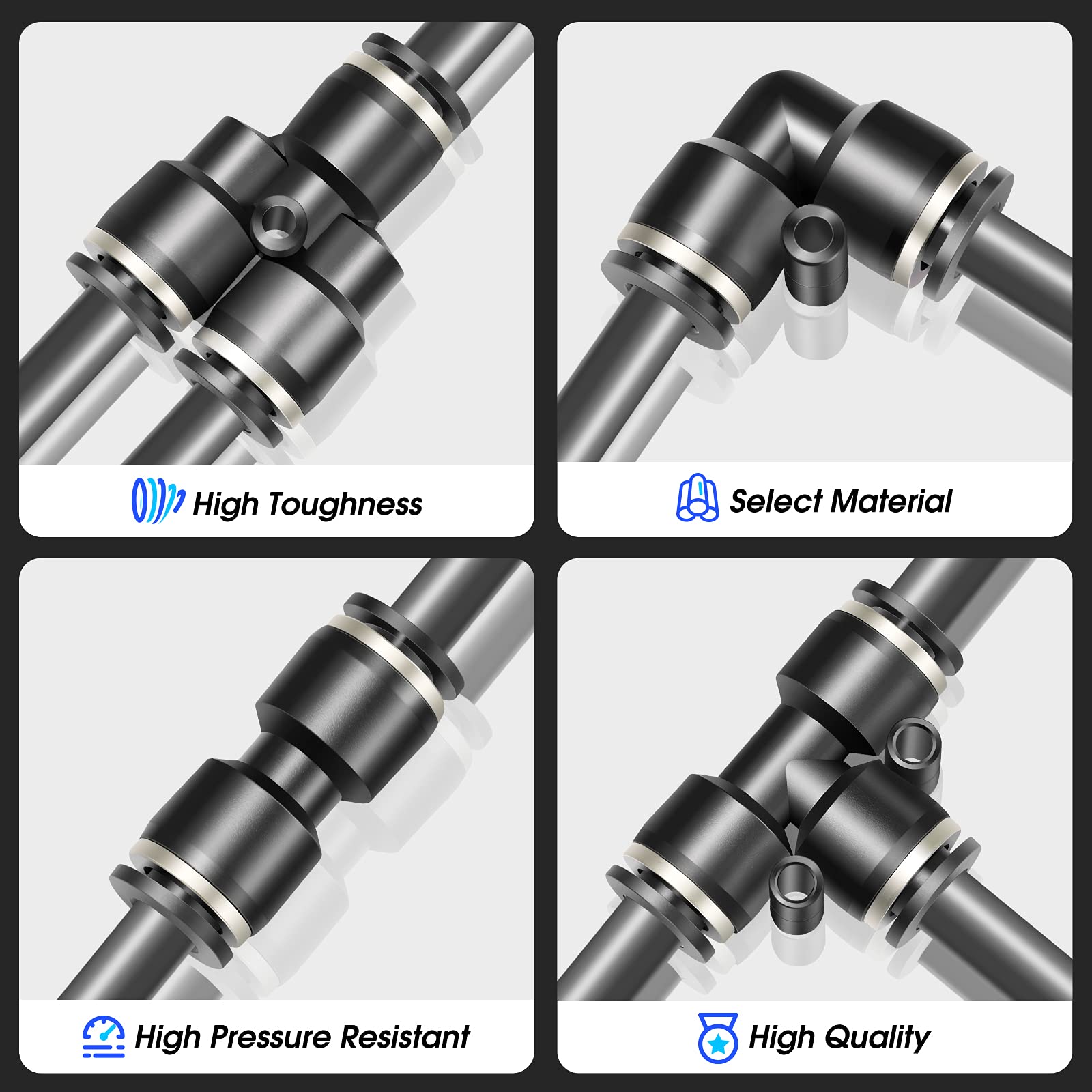Snapklik.com : Black DOT 1/2 Inch Od 10 Meter 32.8ft Nylon Air Tubing ...