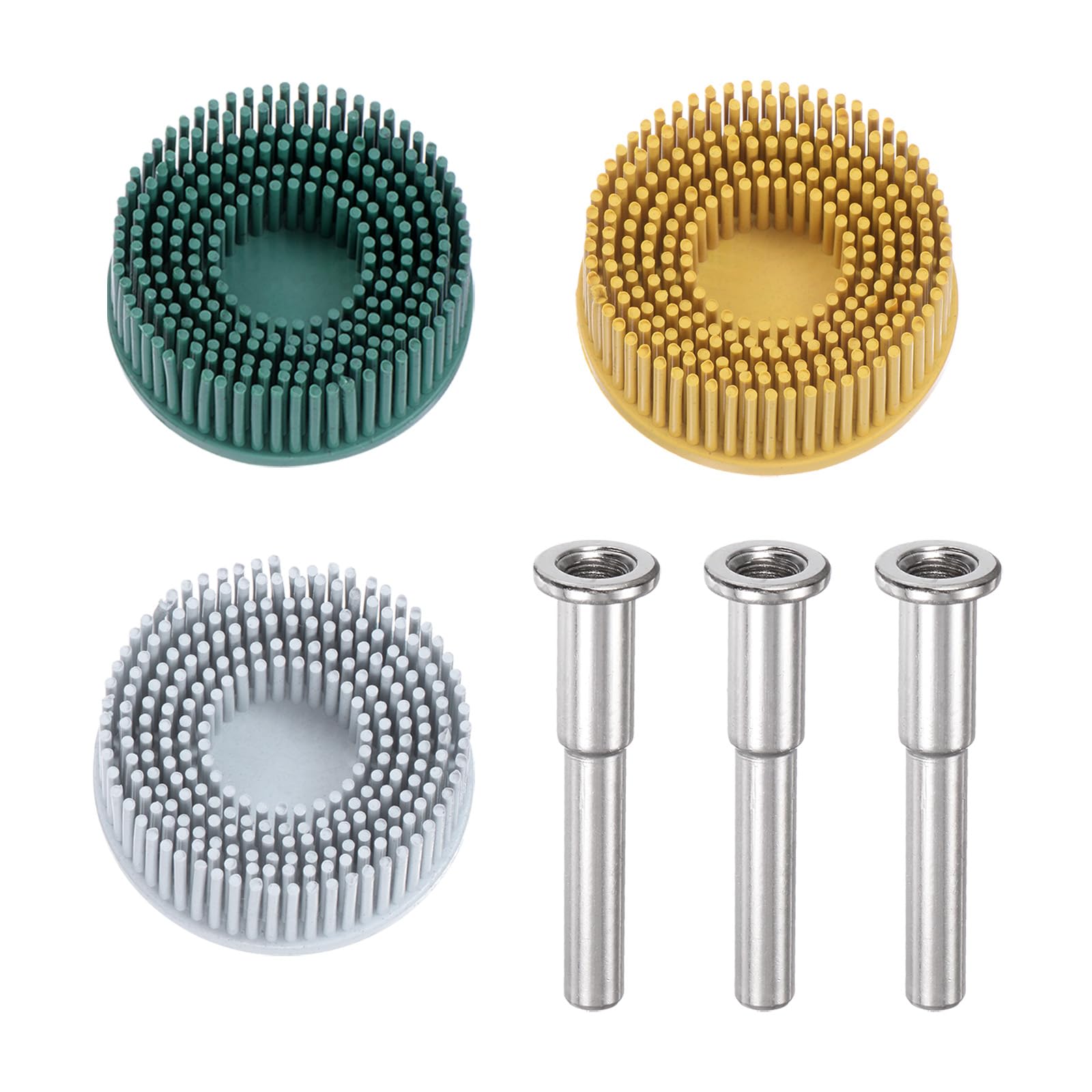 uxcell 3pcs Bristle Disc Set 2" 50# 80# 120# Grit Abrasive Brush ...