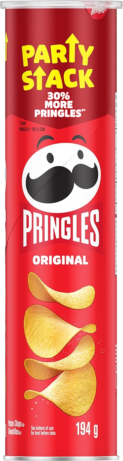 Pringles Mega Can Original Flavour Potato Chips, 194 Grams : Amazon.ca ...
