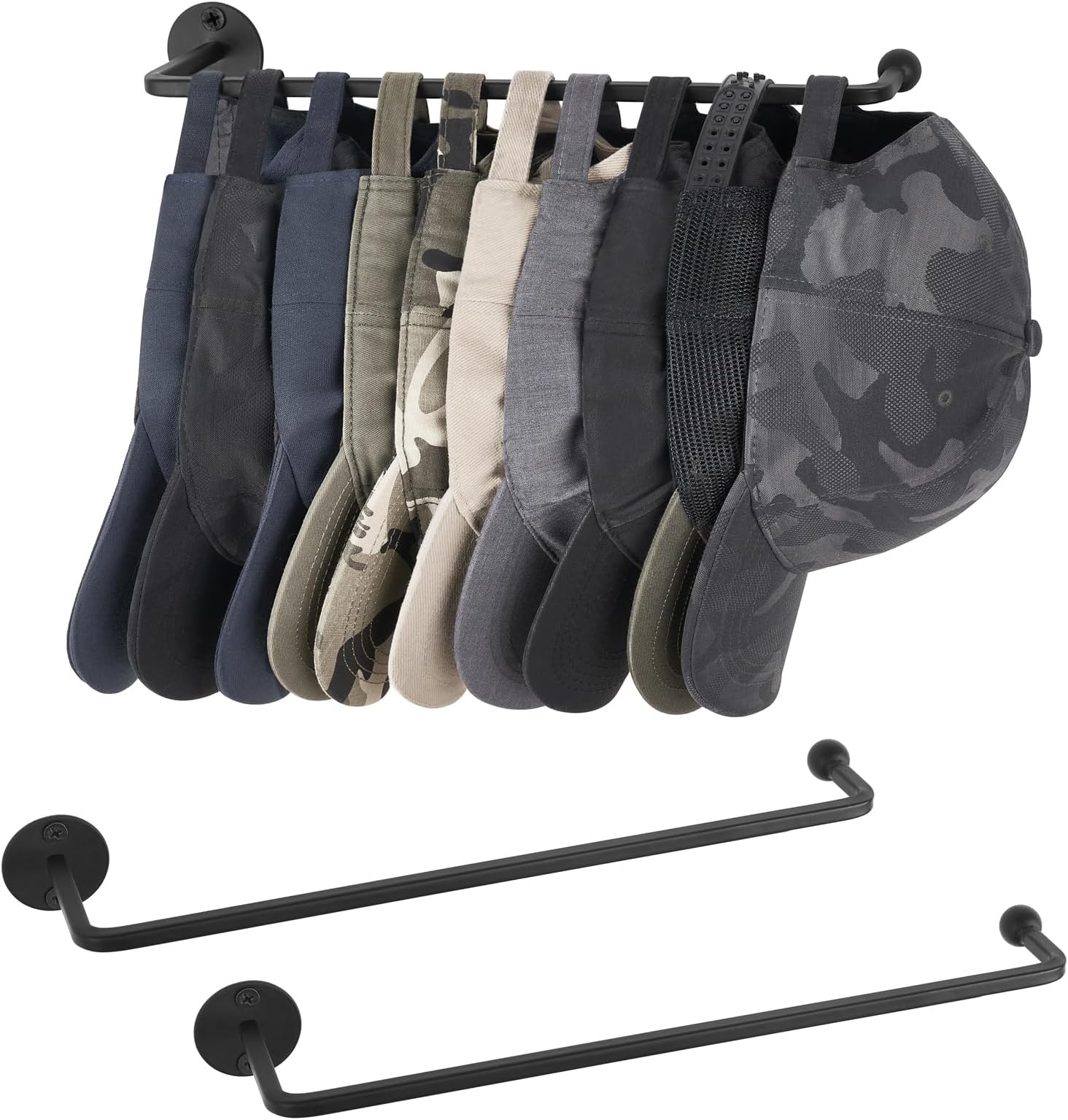 Amazon.com: Mkono Hat Rack for Wall Baseball Cap Organizer Set of 2 ...