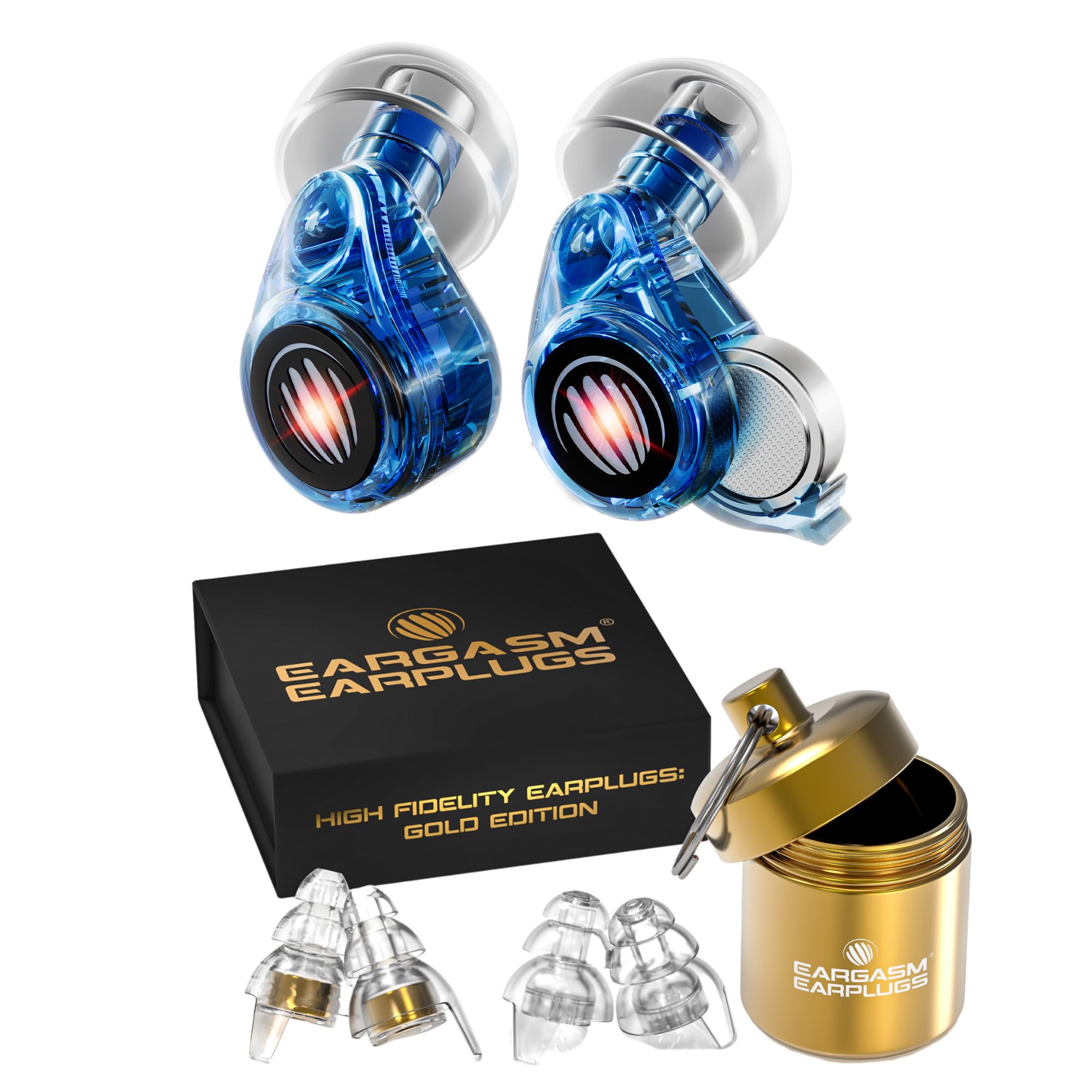 Amazon.com: Eargasm High Fidelity Gold Earplugs + Earlights Light Up High Fidelity LED Earplugs ...