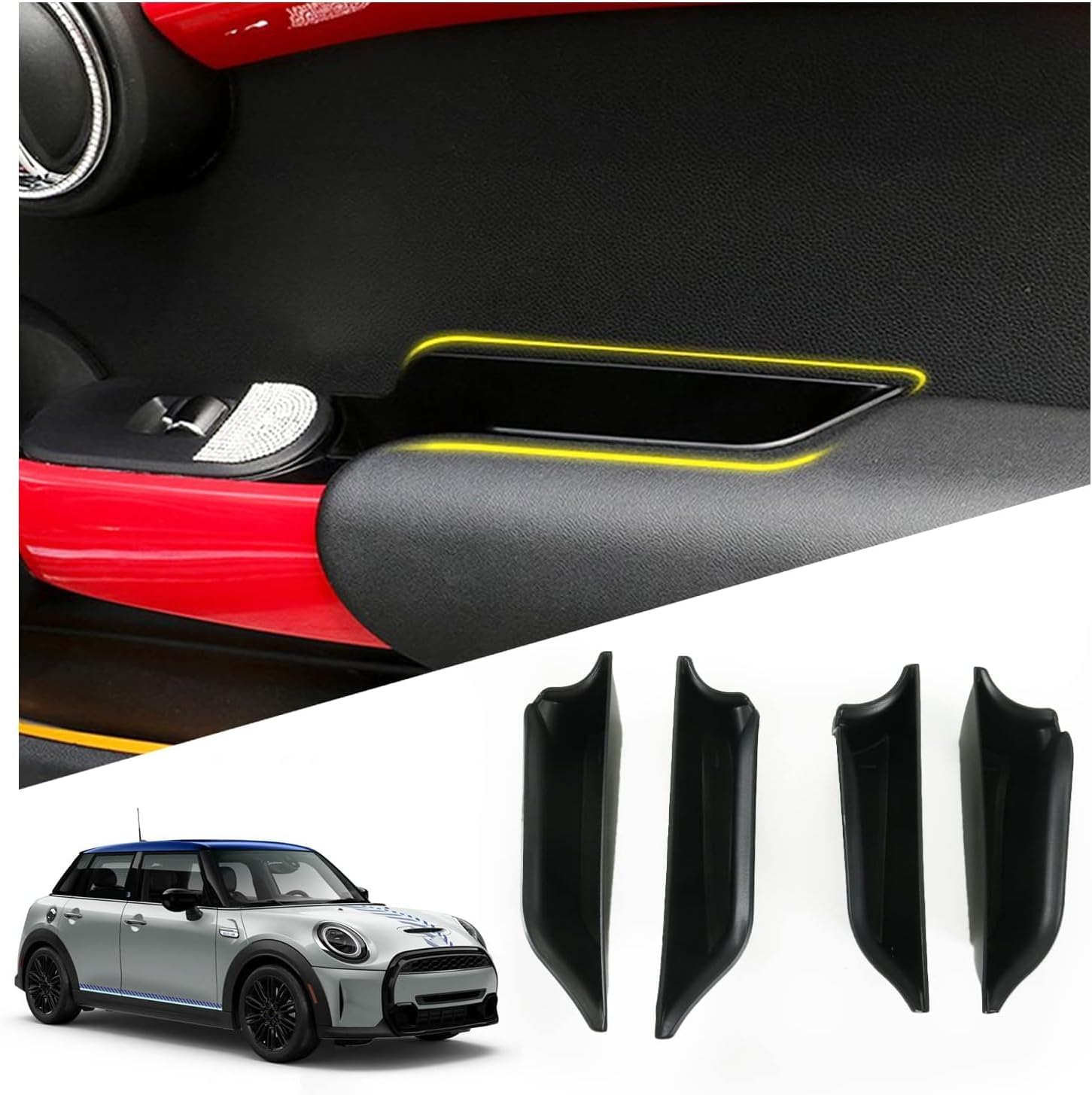 Amazon.com: Ruiya 4 Packs Mini Cooper F55 Door Storage Box Mini Cooper ...