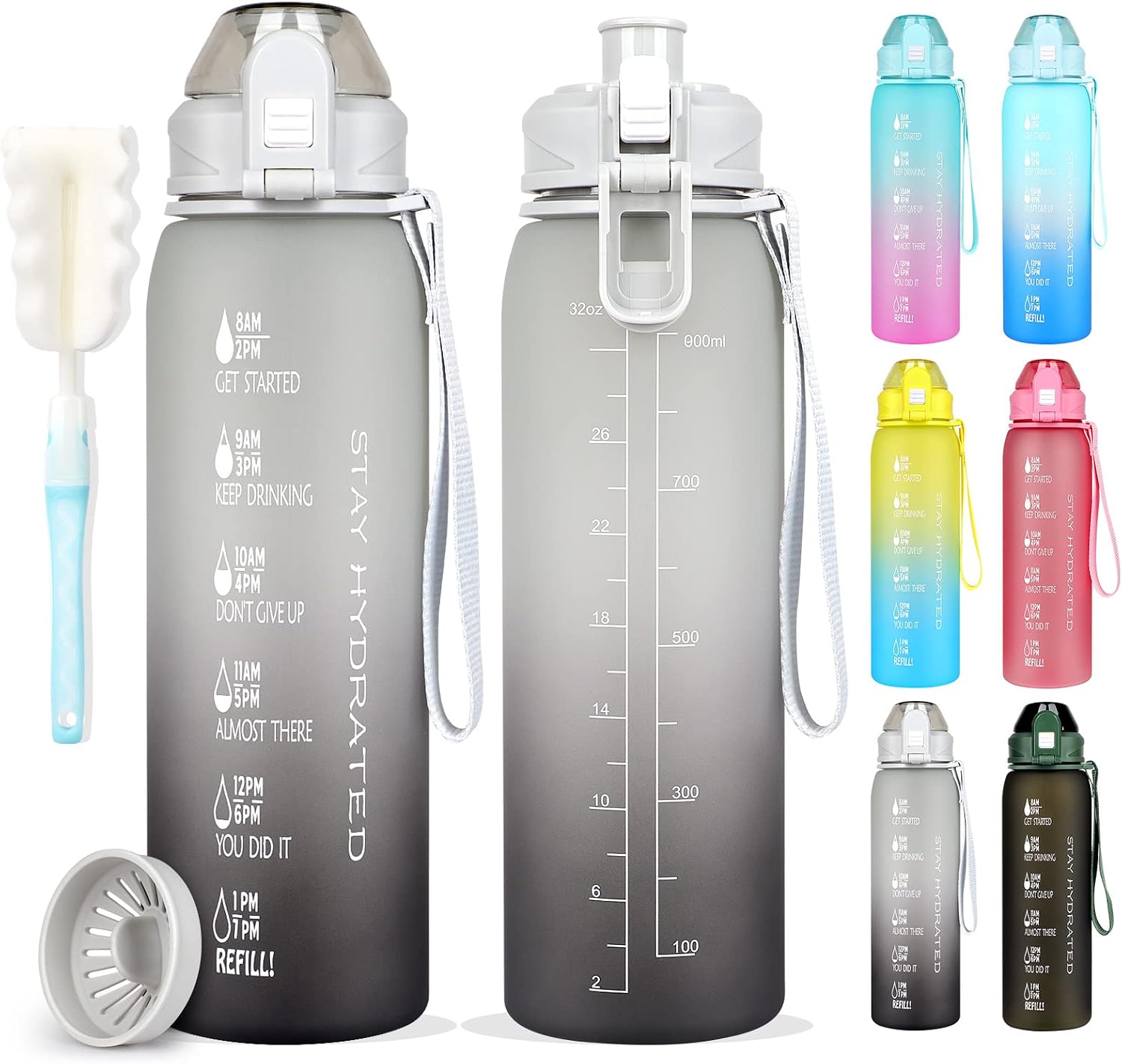 AOHAN Trinkflasche 1l, Wasserflasche BPA Frei, Sport Trinkflasche ...