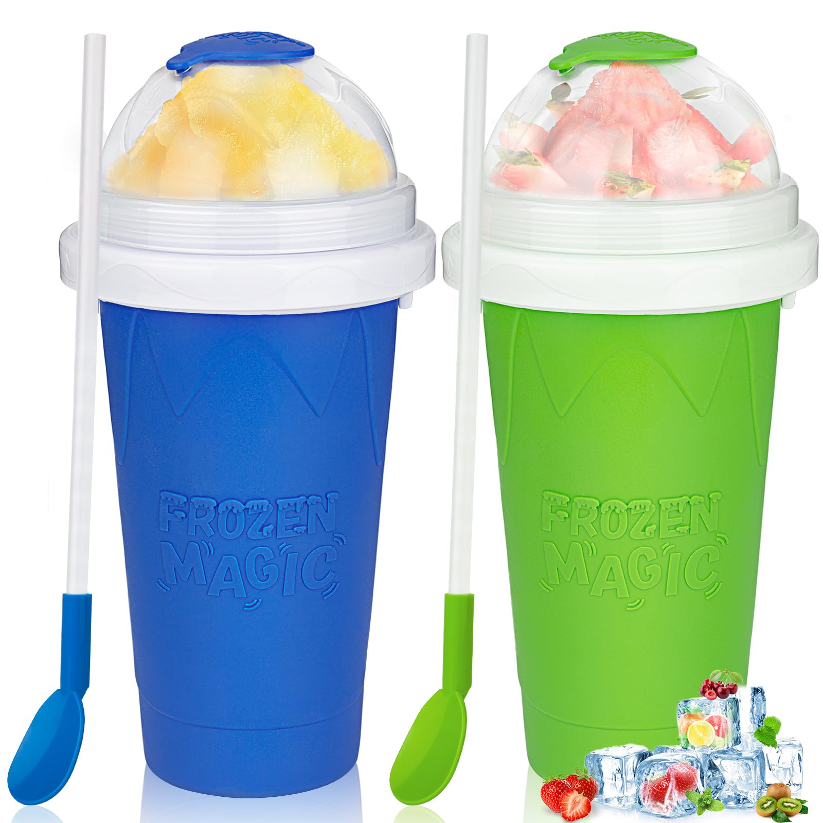 Amazon.com: Slushie Maker Cup 2 Pack, Quick Frozen Magic Slushy Cup ...