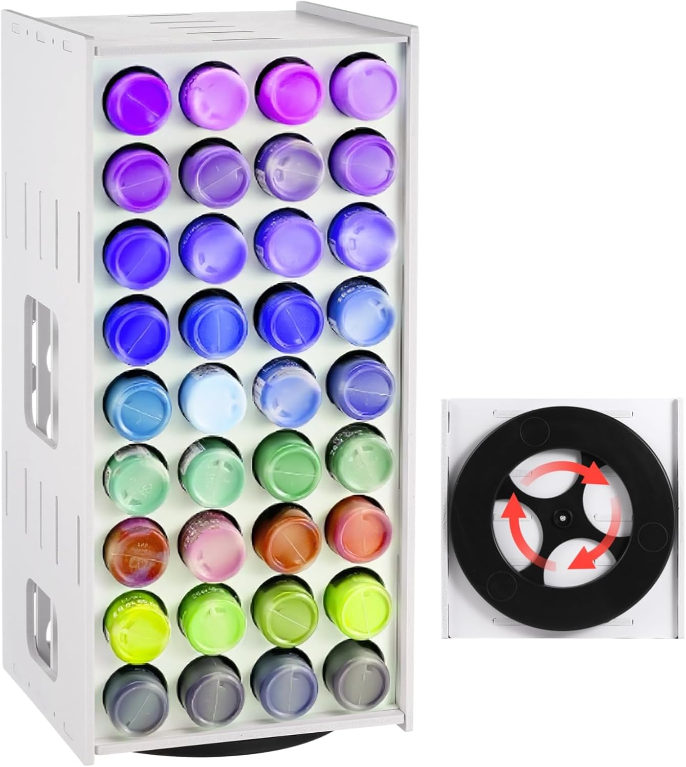 Amazon.com: OMISTAR Craft Paint Storage Organizer, 72 Holes Spinning ...
