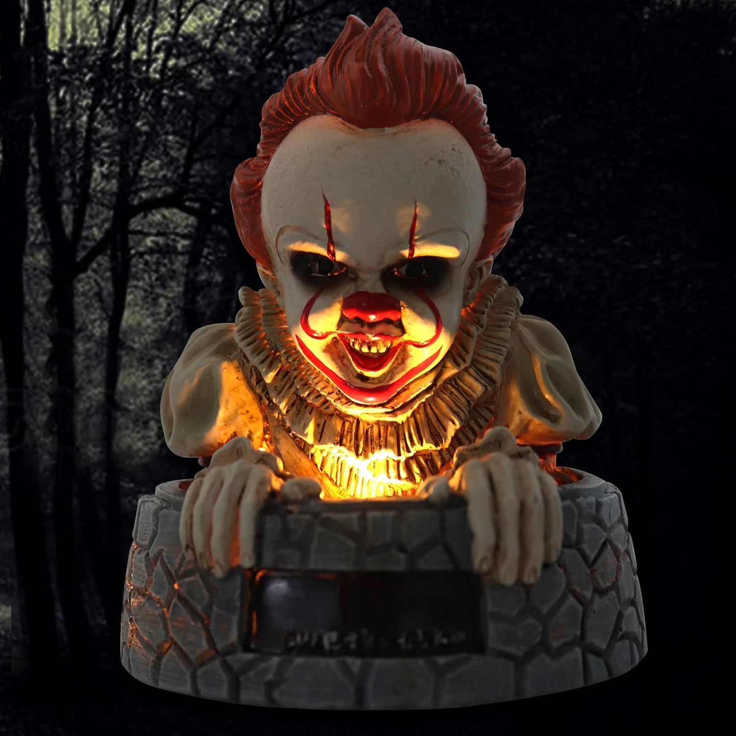 nezababycos Light Up Clown Statue Halloween Decoration LED Pumpkin ...