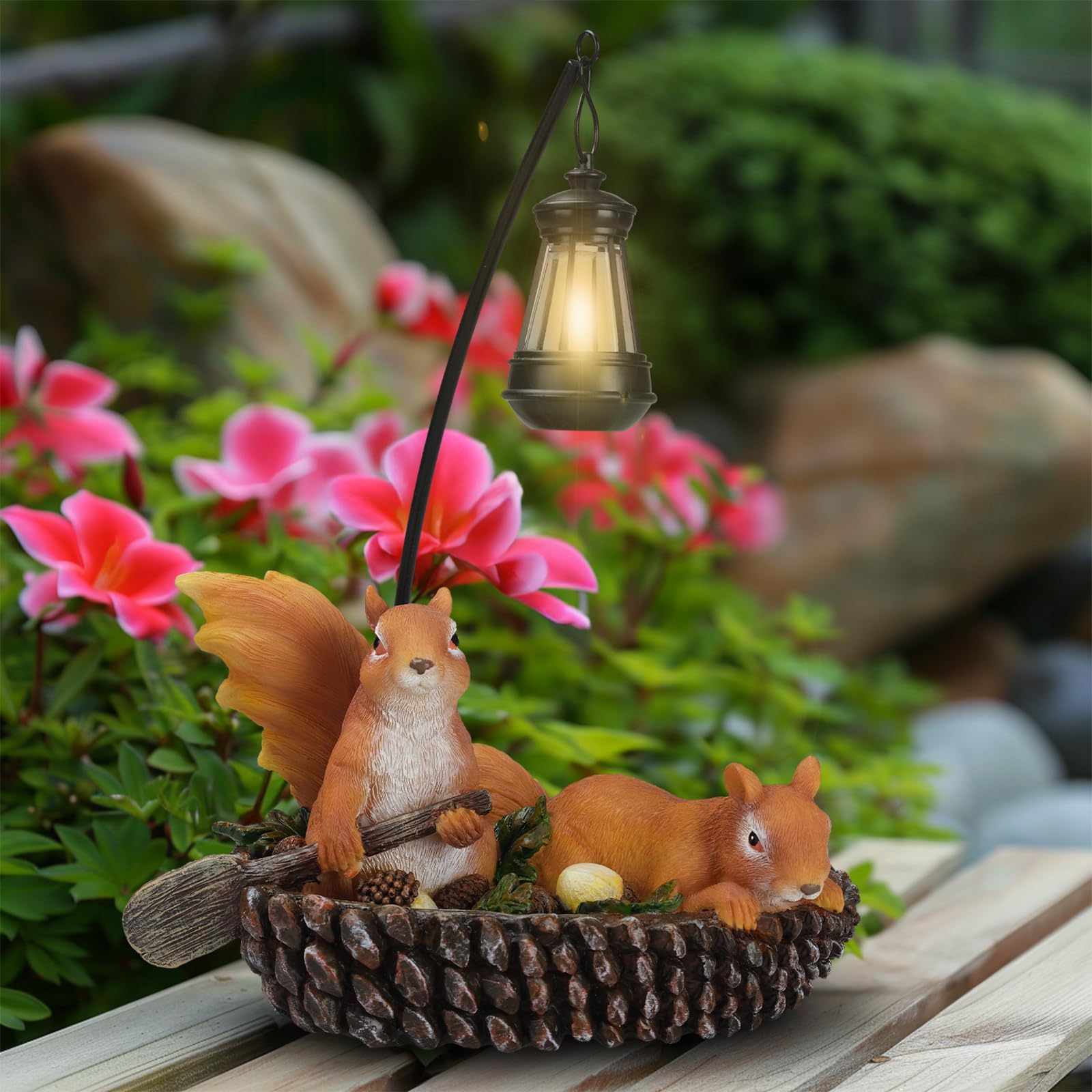 Amazon.com: The Bridge Collection Family of Squirrels on a Log Figurine ...