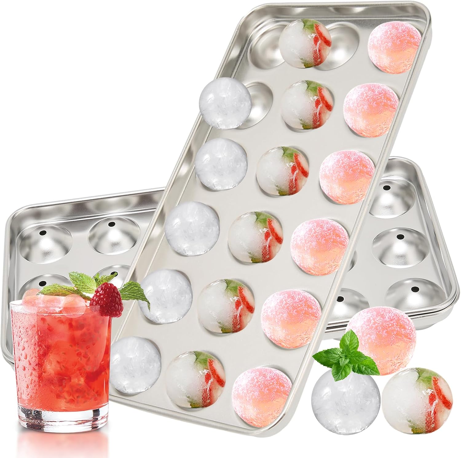 Amazon.com: Metal Ice Cube Trays, Stainless Steel Ice Cube Trays, 18 ...