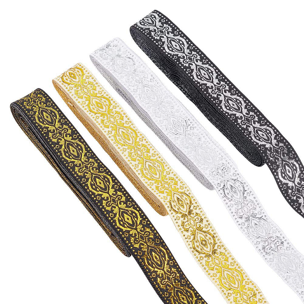 Amazon.com: FINGERINSPIRE 15 Yards 4 Colors Vintage Jacquard Ribbon 3/4 ...