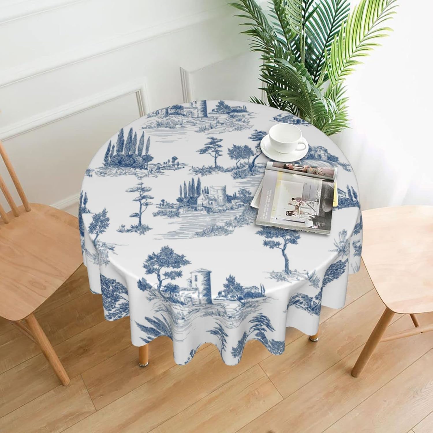 Amazon.com: PATSINFOS French Country Tablecloth, Blue and White Floral ...