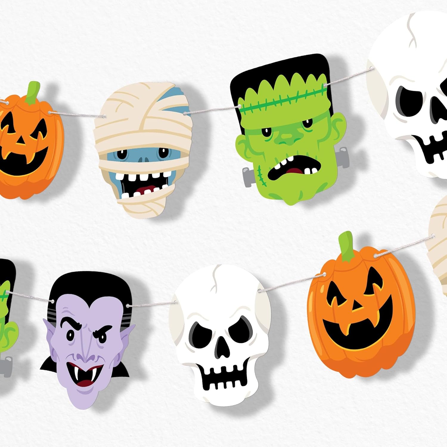 Amazon.com: Big Dot of Happiness Halloween Monsters Garland Banner ...