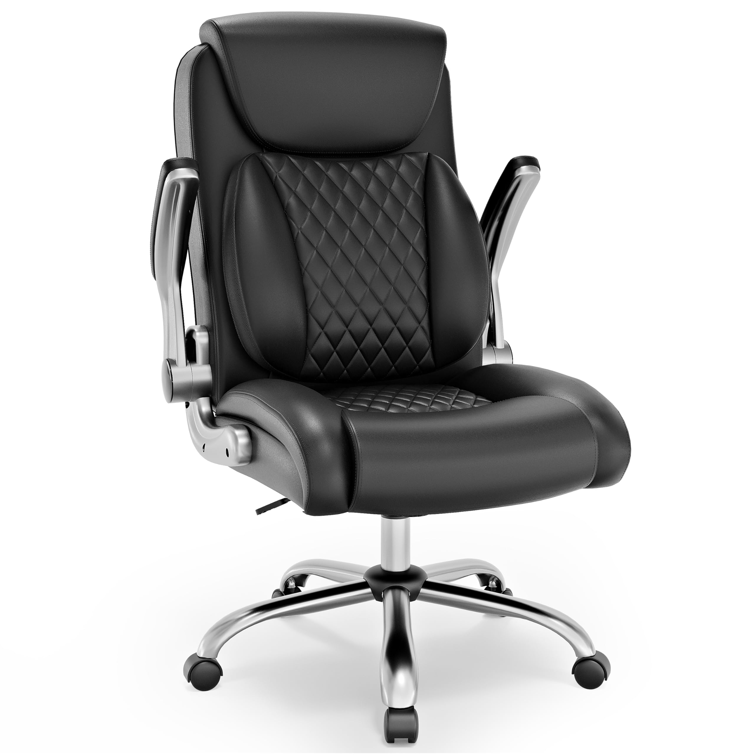 Amazon.com: PU Leather Executive Office Desk Chair with High Back ...