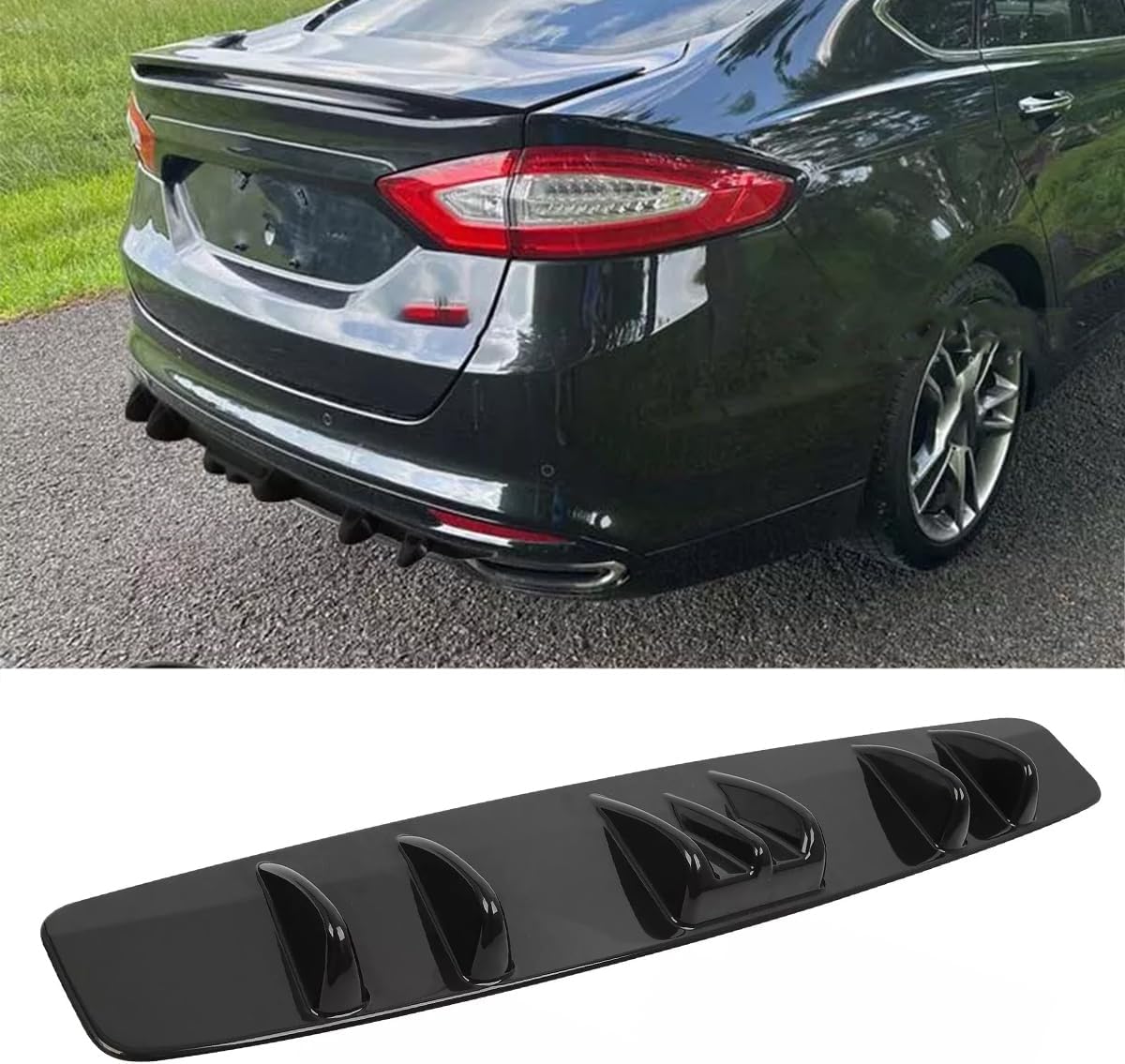 Amazon.com: 33" Rear Bumper Diffuser 7 Fins Spoiler Lip Splitter Body ...