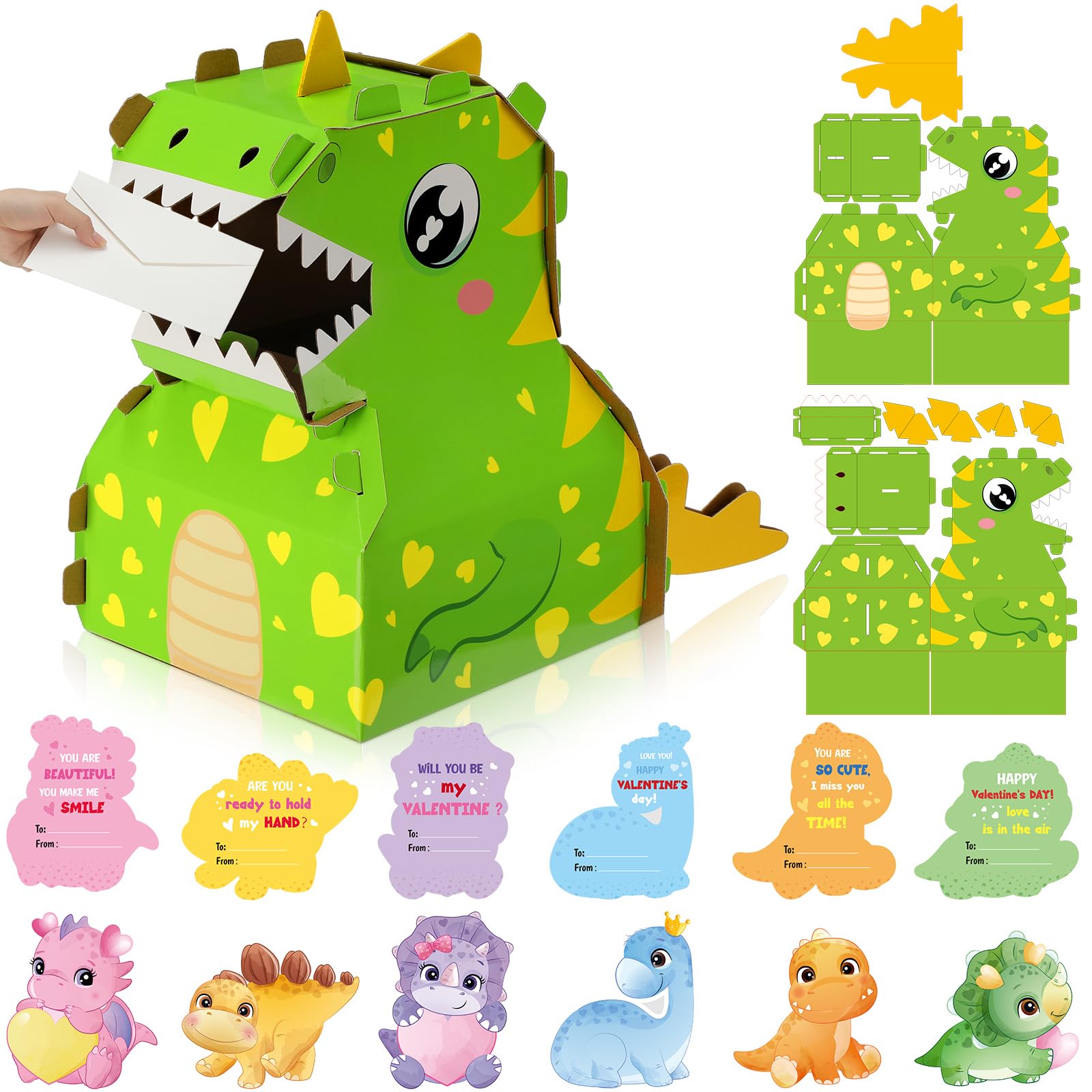 Amazon.com: Sayglossy DIY Valentine Dinosaur Mailbox Craft Novelty ...